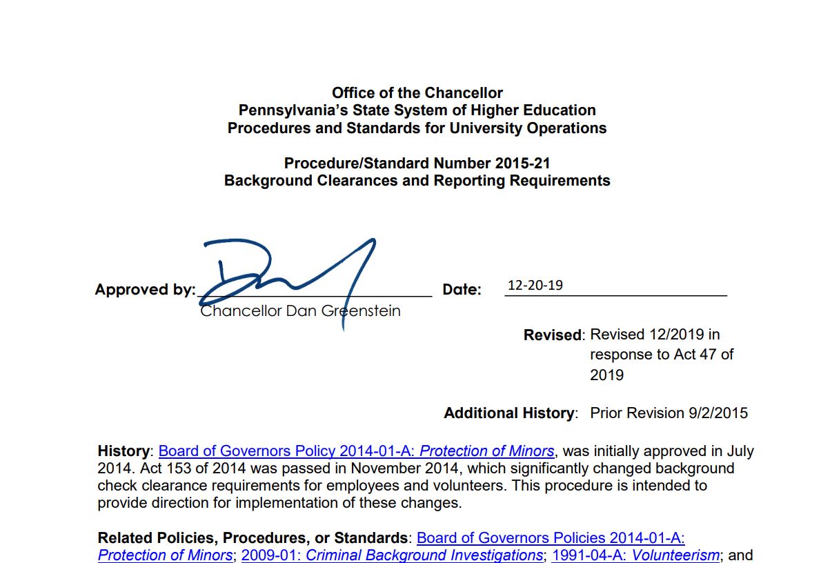 Background Clearances | Millersville University